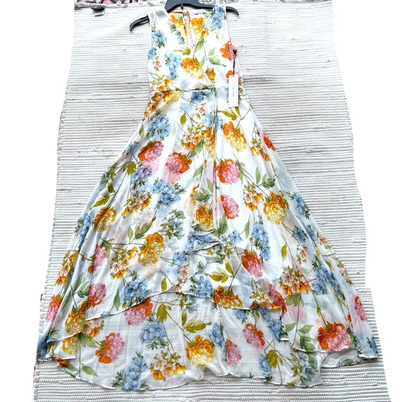 Calvin Klein | Dresses | Nwt Calvin Klein Dramatic Flounce Dress Floral ...